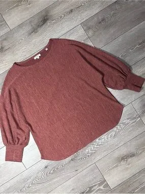 Max Studio | Tops | Max Studio Wide Neck Dolman Balloon Sleeve Rust ...